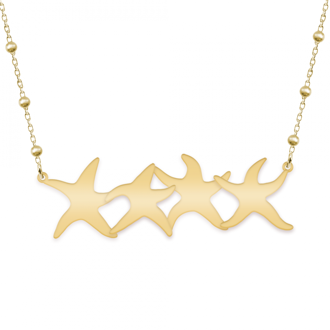 Andreea - Colier personalizat cu stelute de mare din argint 925 placat ...