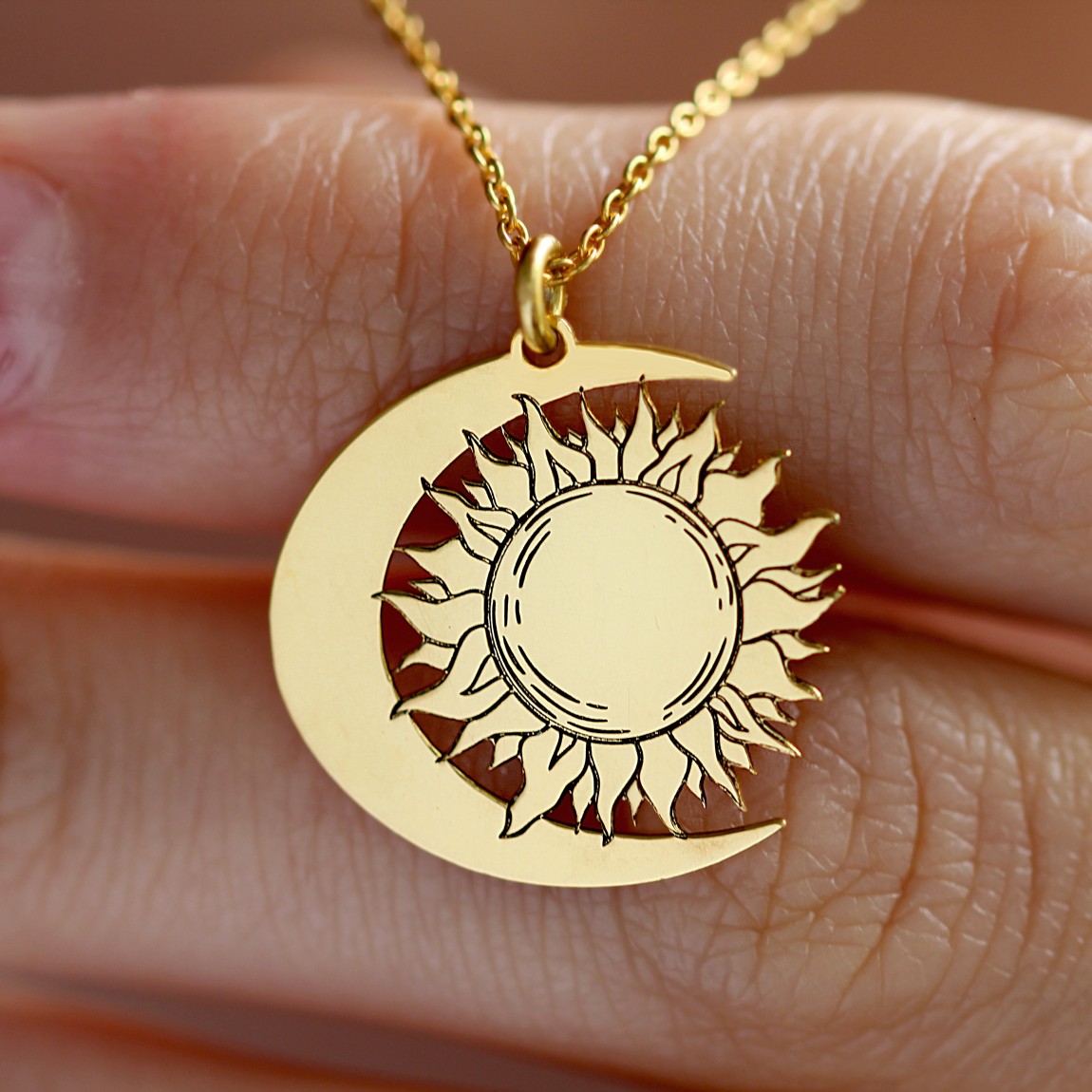 Ceres - Colier personalizat Soarele si Luna din argint 925