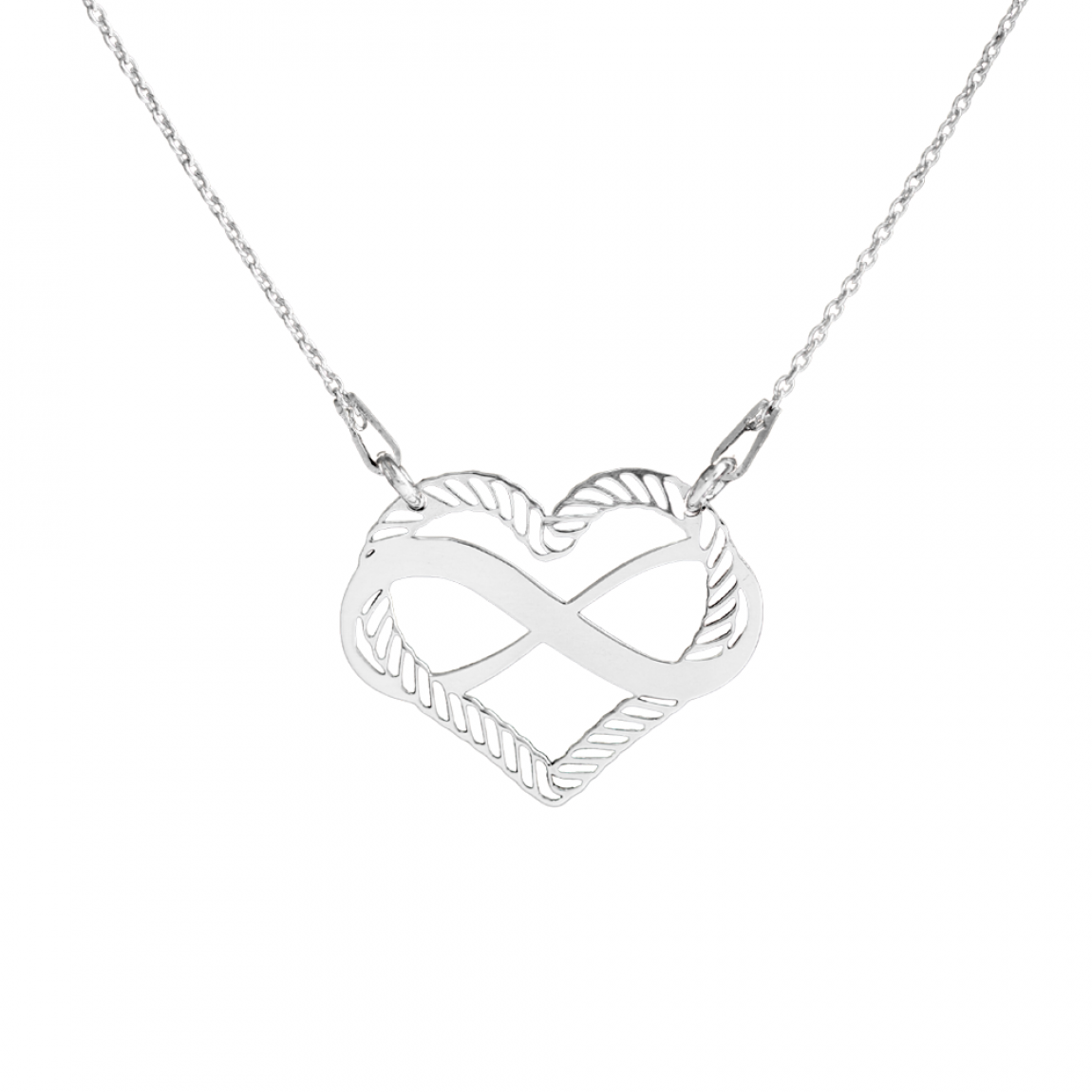 Aimee - Colier personalizat cu inimioara si infinit cu nume din argint 925