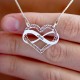 Aimee - Colier personalizat cu inimioara si infinit cu nume din argint ...