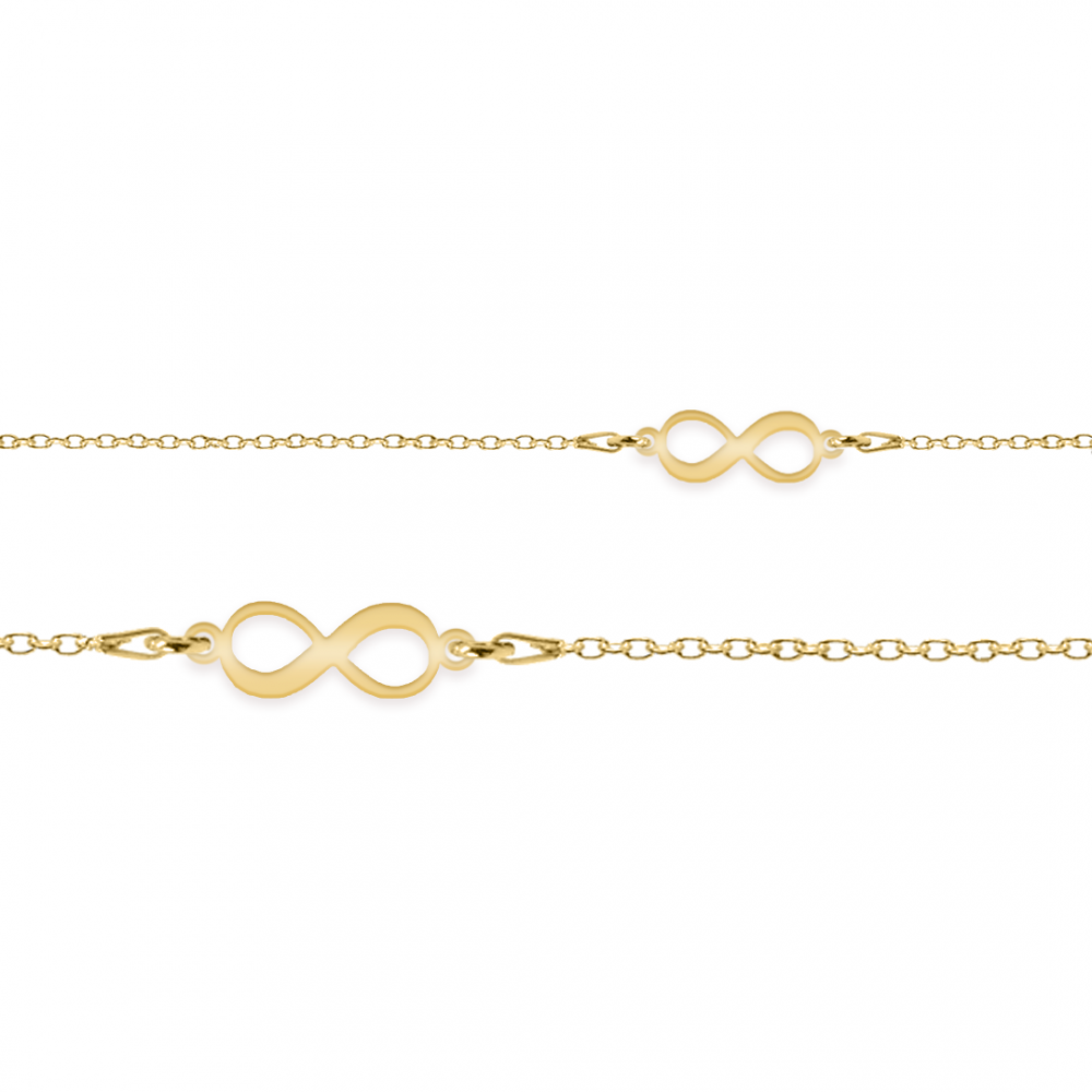 Ines - Set bratari personalizate infinit cu nume din argint 925 placat ...