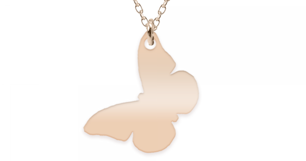 Letak - Colier personalizat cu fluturas din argint 925 placat cu aur roz