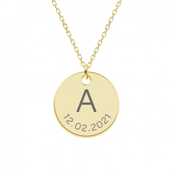 Lia- Colier din argint 925 placat cu aur 24K personalizat cu initiala ...