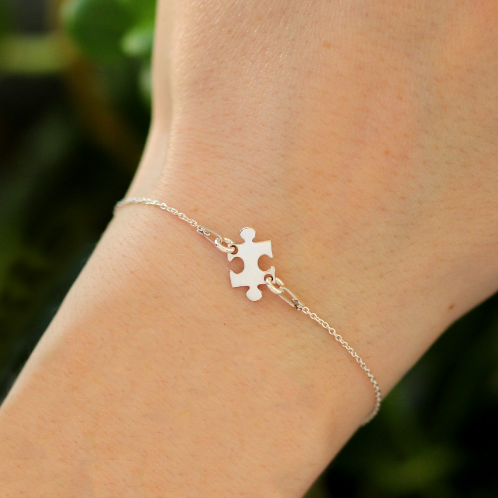 Puzzle - Set bratari personalizate pentru cuplu cu inimioara si piesa ...