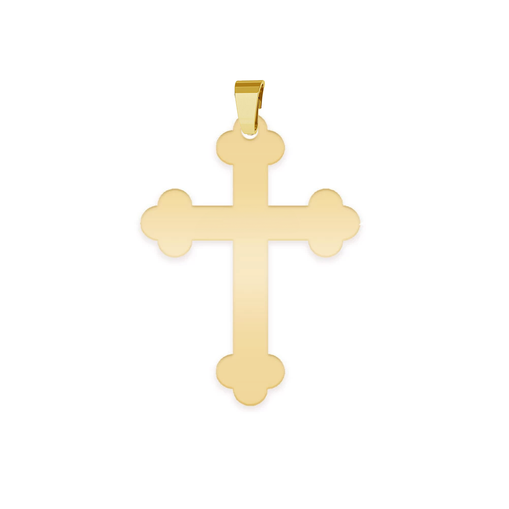 Stavros - Pandantiv personalizat cruce din Aur 14 karate - 25 x 15mm